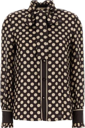 Valentino Garavani Femme, Blouses et Chemises, Multicolore, Taille: 40 FR Polka Dot Bow Blouse