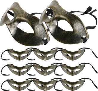 Angoily 15 St&uuml;ck Teiliges Vintage Masquerade Halbgesichtsmaske Leichte Venezianische Augenmaske f&uuml;r Damen und Herren Elegante Kost&uuml;mparty Halloween Karneval M