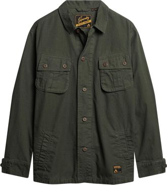 Superdry Herren Military Overshirt Jacket R2-L/S Hemd (M), Überschussgüter, Olivgrün, XXL