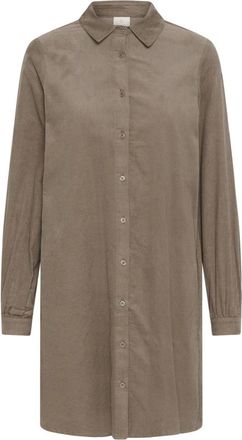 Kaffe Robe KAfanny en velours c&ocirc;tel&eacute; - Femme - Robes - Vert - Taille: 36 FR
