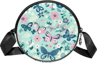 Generic Sac &agrave; bandouli&egrave;re rond pour femme, petit sac &agrave; bandouli&egrave;re color&eacute; avec fermeture &eacute;clair, bretelles r&eacute;glables, sac &agrave; main rond d&eacute;contract&eacute; pour femmes 