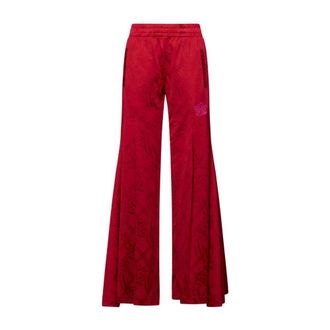 John Richmond Pantalone Svasato con Motivo Tonale - - Trousers - Damen - Rot - M