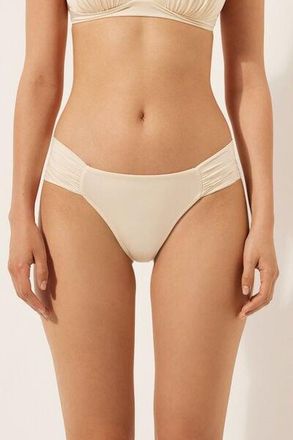 Calzedonia Brazilian-bikinihose Mit Drapierung Shiny Satin Hautfarben