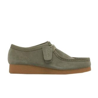 Clarks Wallabee Evo Chaussures mocassins en daim pour homme avec semelle en cr&ecirc;pe Vert sauge Confort classique &agrave; lacets, sauge, 42 2/3 EU