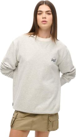 Superdry Damen Oversized Essential Logo Sweatshirt mit Rundhalsausschnitt Gletschergrau Meliert XXL