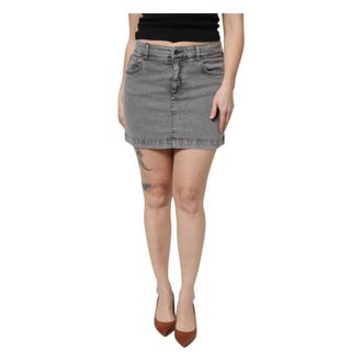 Dolce & Gabbana Grauer Baumwoll-Stretch-Denim-Minirock - - Skirts - Damen - Grau - M