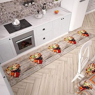 Petti Artigiani Italiani Teppich f&uuml;r K&uuml;che 52x140 cm Frutta Secca