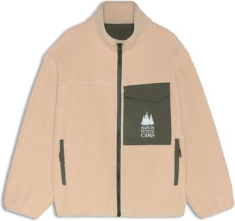 Maison Kitsun&eacute; Homme, Vestes, Beige, Taille: XL Camp Fleece Jacket