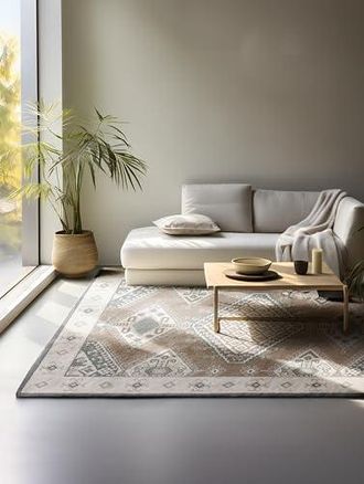 Hanse Home Design Orientalischer Teppich - Orient Wohnzimmerteppich - Klassisch Orientalisch dicht gewebt mit Bord&uuml;re Weicher Kurzflor f&uuml;r Schlafzimmer, Esszimme