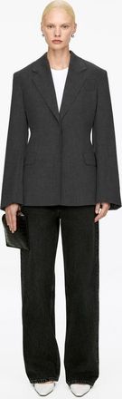 Arket Schmaler Einreihiger Blazer -Grau