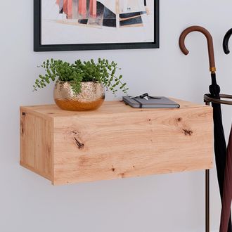 IDIMEX Hängender Nachttisch NANI mit Schublade in Artisan Eiche - Wandkonsole aus Spanplatte, hängendes Wandregal, Hängeschublade