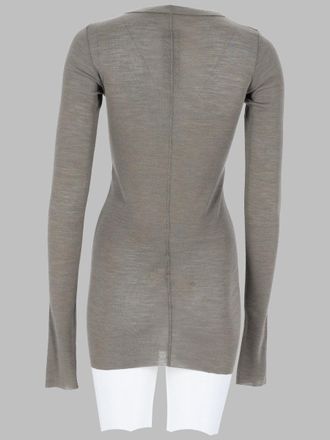 Rick Owens Wool-Silk Blend Long-Sleeved T-Shirt - Gray