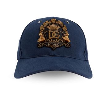 Dolce & Gabbana Homme, Accessoires, Bleu, Taille: 60 CM Casquette de baseball en drill &agrave; effet d&eacute;lav&eacute;