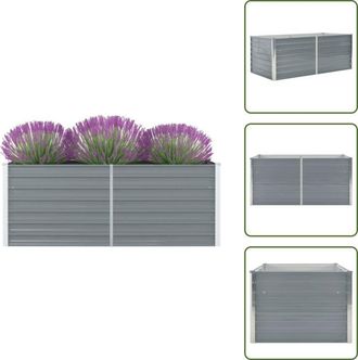 vidaXL Vidaxl - Jardini&egrave;re 160 x 80 x 45 cm Acier galvanis&eacute; Gris - Jardinier Rectangular - Jardini&egrave;re Acier - Pot Plante Ext&eacute;rieur - Bac Plantation