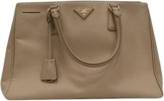Prada Pre-owned Medium Galleria Double Zip Tote - Femme - Pre-owned - Beige - Taille: ONE Size