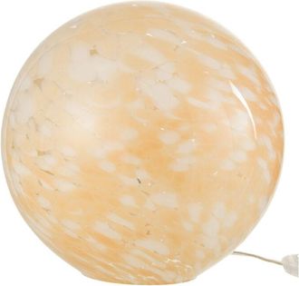 Paris Prix Paris Prix - Lampe à Poser en Verre Mélissa 28cm Beige