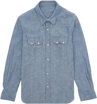 Fortela Homme, Chemises, Bleu, Taille: S Smith Chambray Texan Shirt