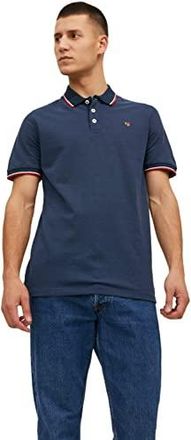 Jack & Jones Jprbluwin Polo Ss Sts Homme Polo, Marine Blazer/Denim Bleu, S