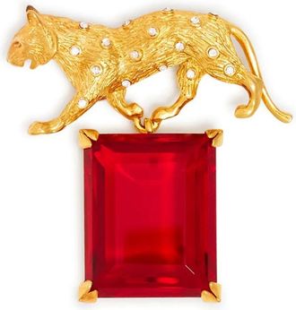 Kenneth Jay Lane Panther Anstecknadel - Gold