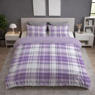 Generic Bettw&auml;sche 240 x 260 cm - Bettbezug Angenehm Leicht Atmungsaktiv - Modedrucke Mikrofaser 3teilig Set mit Kissenbez&uuml;ge 80x80 cm Niedlich M&auml;dchen Karomu