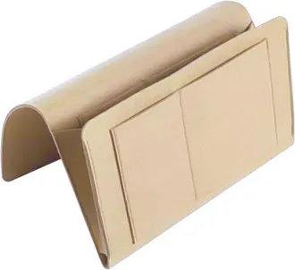 NUOBESTY Filz Bett Organizer mit Rutschfester R&uuml;ckseite Multifunktionale Bettablage H&auml;ngeaufbewahrung f&uuml;r Schlafzimmer und Studentenwohnheim Beige
