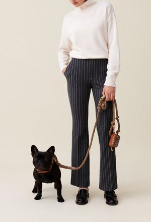 Claudie Pierlot Pantalon flare &agrave; rayures