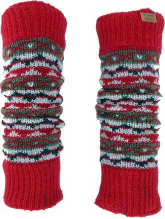 Guru Shop Wollstulpen aus Nepal, Beinstulpen mit Muster - Rot, Herren/Damen, Synthetisch