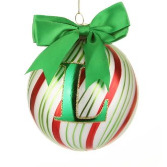 KASANOVA Weihnachtskugel Buchstabe L 10cm Circus gr&uuml;n