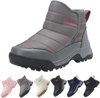 Generic Bottes de neige orthopédiques pour femme - Coupe large - Sangle à boucle antidérapante - Bottes dhiver thermiques doublées de fourrure - Pour le trava