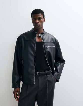 Asos veste style cuir racer noire