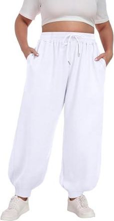Generico Pantalon de sport pour femme, taille haute, pantalon de surv&ecirc;tement pour femme, avec cordon de serrage large, pantalon avec poches douces et confortab