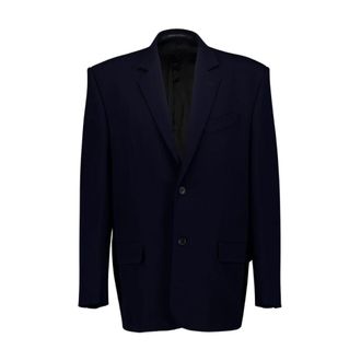Balenciaga Marine Wollmischung Blazer - - Jackets - Herren - Blau - S