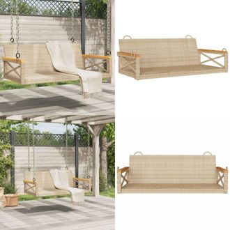 vidaXL Vidaxl - H&auml;ngebank Beige 109x62x40 cm Poly Rattan - H&auml;ngebank - Gartenbank - Outdoor M&ouml;bel - Rattan Gartenm&ouml;bel - Beige Gartenm&ouml;bel - Home & Living