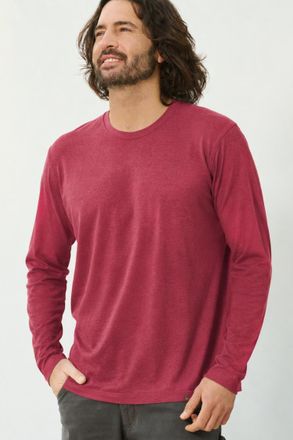 Hempage Hempage Herren vegan Langarmshirt Basic Sangria Rot