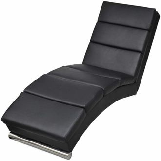 vidaXL Vidaxl - Chaiselongue Schwarz Kunstleder