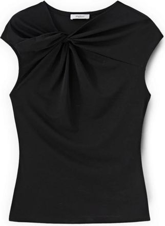 Motivi Femme, Tops, Noir, Taille: 36 FR Top en jersey avec