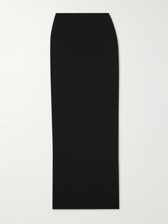 Éterne Jupe Longue En Jersey Stretch Mat Emma - Noir