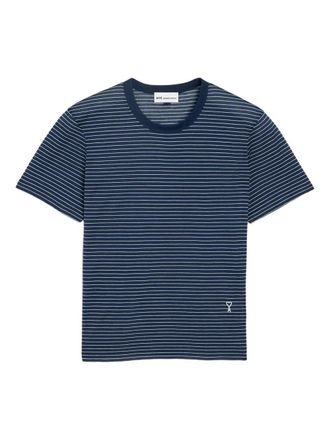 Ami Classic Fit Short Sleeves Striped Teeshirt Wit
