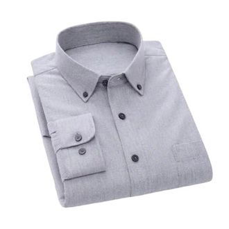 Generic Chemises pour homme, coupe ajust&eacute;e, chemise unie formelle &agrave; carreaux, haut d&eacute;contract&eacute; daffaires, 2705-9, 3XL