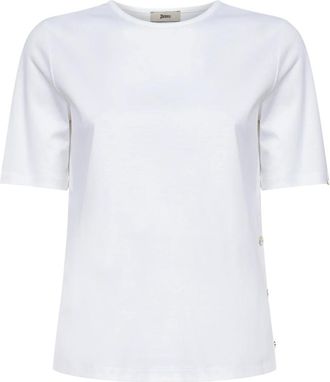 Herno Femme, Tops, Blanc, Taille: 38 FR T-Shirt Ras du Cou
