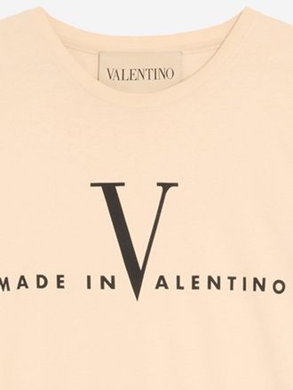 Valentino Mens Cotton T-Shirt With Logo Cream T-Shirts And Polos