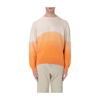 Msgm Herren Beige-Orange Baumwollpullover - - Knitwear - Herren - Mehrfarbig - M