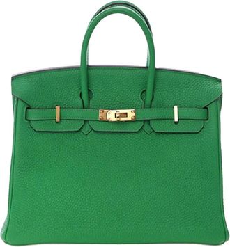 Herm&egrave;s 2014 Togo Birkin Retourne 25 handbag - Gr&uuml;n