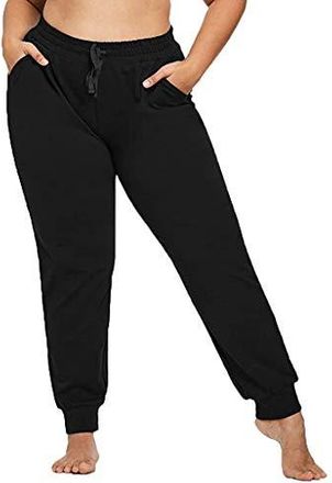 Generic Legging de sport pour femme 2026 - Pour le sport, le yoga - V&ecirc;tements de sport solides - Pantalon de jogging avec poignets, Noir, 3XL