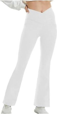 Generic Pantalon de yoga &eacute;vas&eacute; avec poches pour femme - Pantalon de yoga taille haute &agrave; jambes larges pour femme, extensible, pour le travail, la gym, le jogg