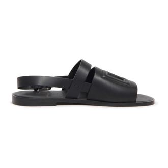 Dolce & Gabbana Homme, Chaussures, Noir, Taille: 43 EU Sandales Noires Fabriquées en Italie