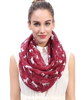 Lina & Lily écharpe tube imprimé cheval (Rouge)