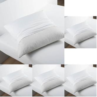 Douceur d'Int&eacute;rieur 1640746 Prot&egrave;ge Oreiller Molleton Uni Blanc 65 x 65 cm (Lot de 5)