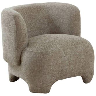 Made In Meubles Fauteuil arrondi en tissu taupe Norton
