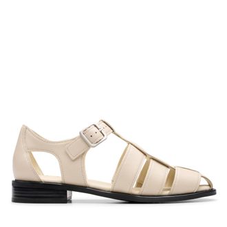 Clarks Damen Hana Sun Sandalia, Off White Lea, 41.5 EU